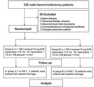 Frontiers | Effect of single spinal anesthesia with two doses ...