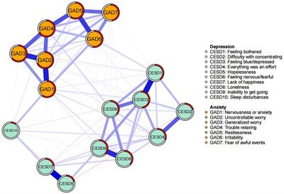 Frontiers | Network analysis of depression and anxiety symptoms and ...